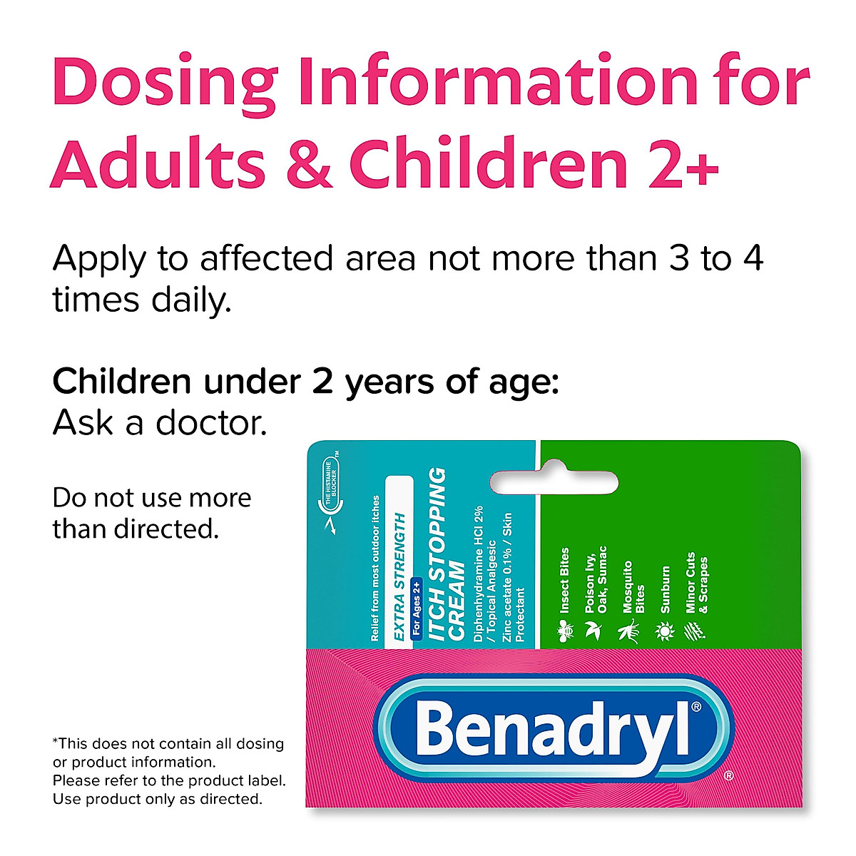 Benadryl Extra Strength Itch Stopping Anti-Itch Cream with Histamine Blocker, Diphenhydramine HCl Topical Analgesic & Zinc Acetate Skin Protectant for Relief from Most Outdoor Itches, 1 oz
