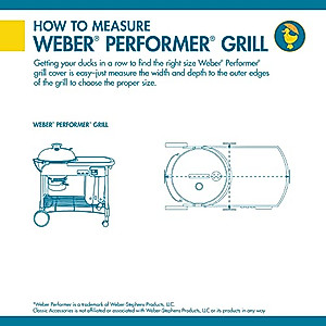 Duck Covers Essential Water-Resistant 40 Inch BBQ Grill Cover for Weber Performer