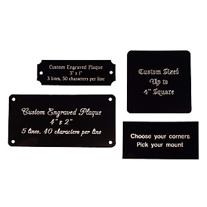 Personalized, Custom Engraved Black Aluminum Plaque, Name Plate for Pet Urn Box, Military Flag Display Case or Shadow Box, Art Tag, Picture Frame Label, Trophy Award (3" x 1")