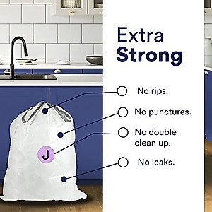 Plasticplace White Drawstring Lavender and Soft Vanilla Scented Garbage Can Liners │Code J Compatible (200 Count) │ 10-10.5 Gallon / 38-40 Liter │ 21" x 28