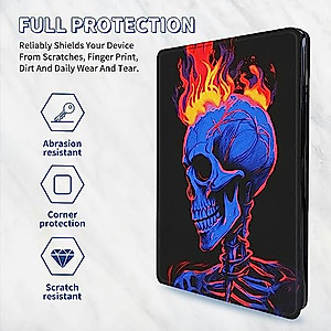 BFSEROBJ for Samsung Galaxy Tab S9 Case 360 Rotating Degree Stand Lightweight Protective Smart Cover with Auto Wake/Sleep Tablet Case for Samsung Galaxy Tab S9 5G 11 inch 2023 - Fire Skull
