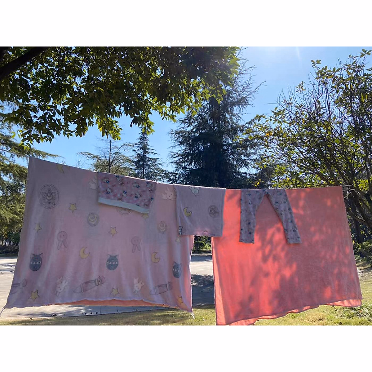 BanYakong Clothesline Clothes Drying Rope Portable Travel Clothesline Adjustable for Indoor Outdoor Laundry Clothesline, Perfect Windproof Clothes Line, Hanger for Camping Travel & Home Use(White)