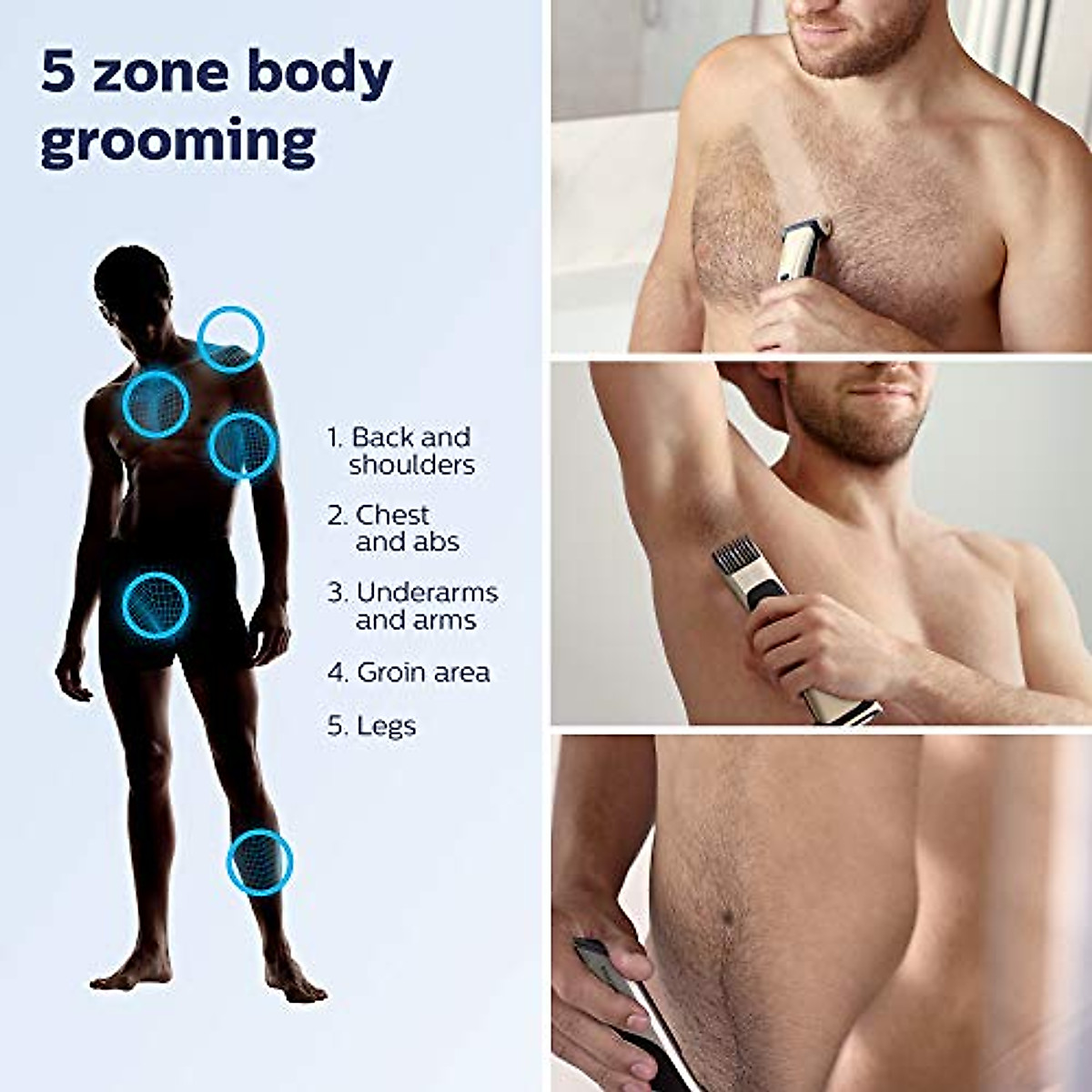 Philips Norelco Bodygroom Series 7000 Showerproof Body Trimmer & Shaver, BG7030/49