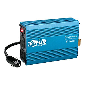 Tripp Lite 375W Car Power Inverter with 2 Outlets, Auto Inverter, Ultra Compact (PV375) Blue