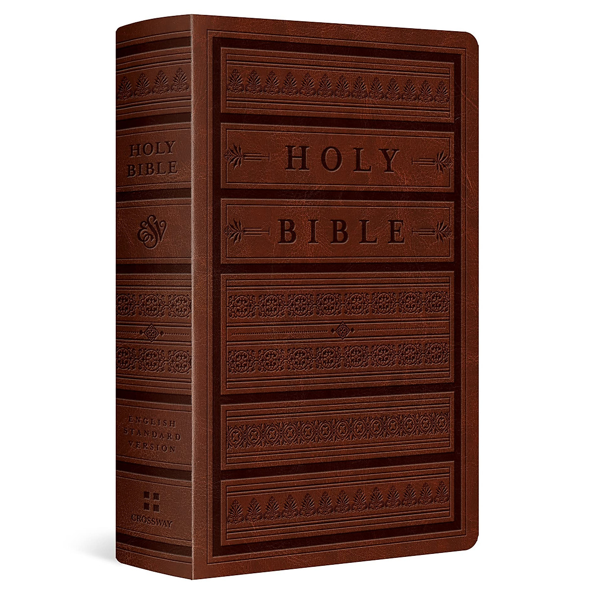 ESV Large Print Personal Size Bible (TruTone, Brown, Engraved Mantel Design)
