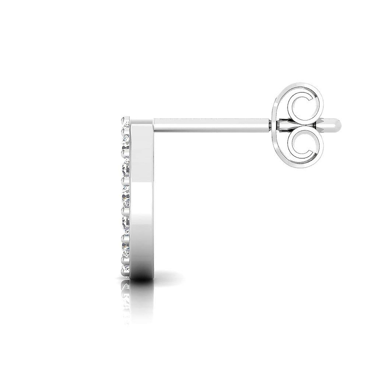 925 Sterling Silver 3/8 Carat Certified Round Diamond Stud Earring for Women | Circle