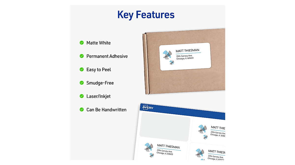 Avery 5.5x8.5 Printable Shipping Labels - TrueBlock Tech