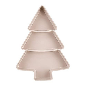 UPKOCH Serving Platter Fruit Dessert Plate Christmas Tree Shape Dinnerware Nuts Snacks Plate Candy Dishes for Christmas Holiday Party(Light Pink)