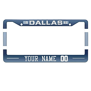 Dallas License Plate Frames (Set of 2) Custom Name and Number for Men Women Gifts
