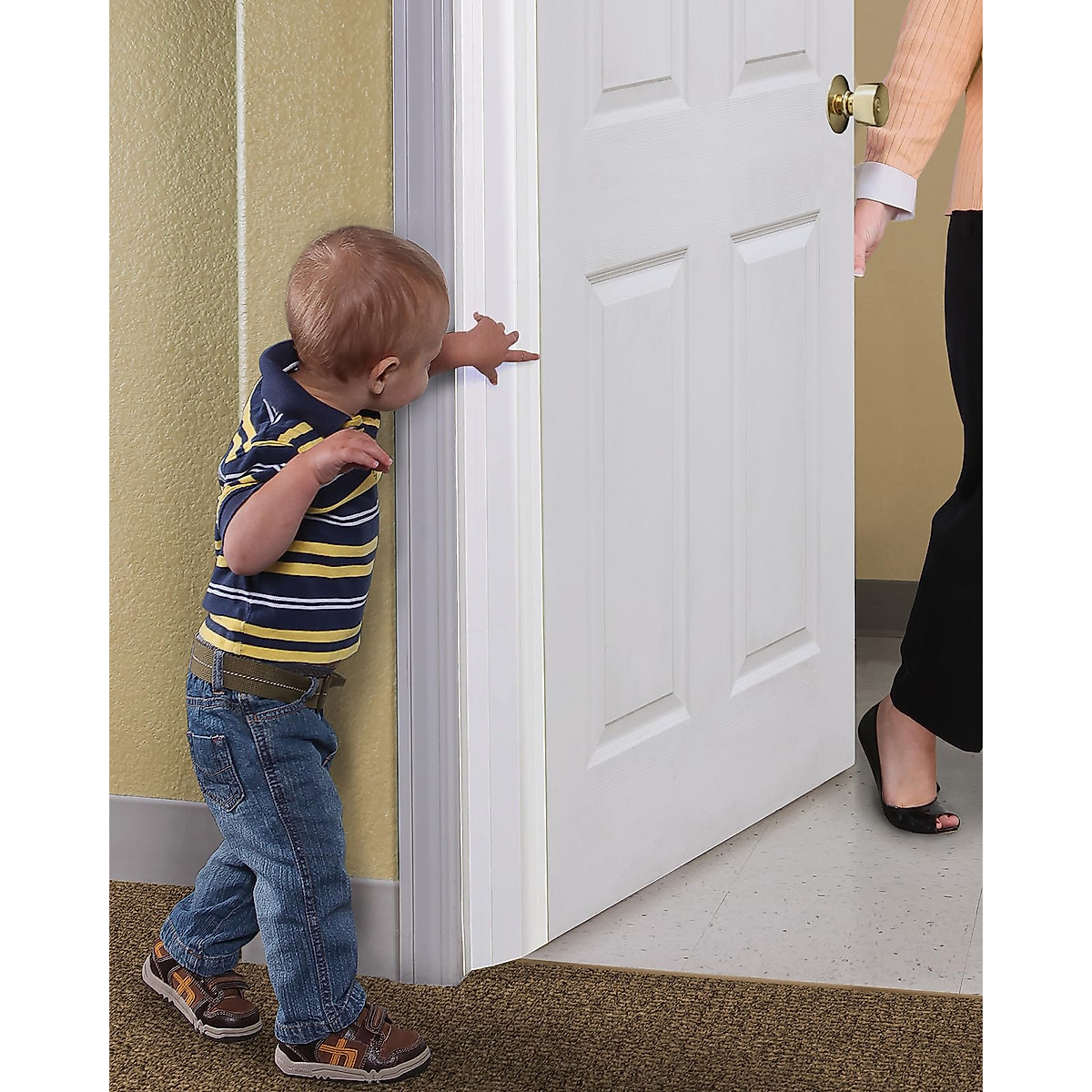 PinchNot Home Shield for 90 Degree Doors (Set) - Guard for Door Finger Child Safety. by Carlsbad Safety Products