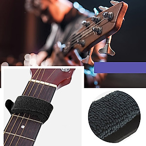 Micro Traders Guitar Fret String Wraps Belt Reduce Noise Silencer Fretboard Black 190mm Musical Instrument Supplies Fit for 6-string Guitar4-string Bass