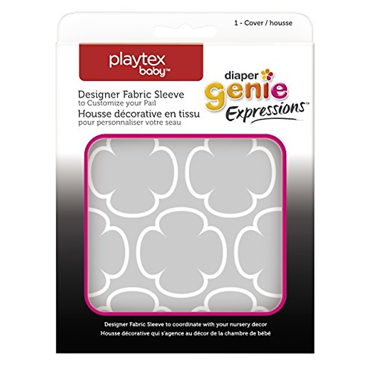 Diaper Genie Playtex Expressions Fabric Sleeve, Grey Clovers