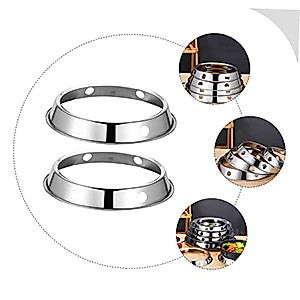 GANAZONO 2pcs Gas Stove Wok Ring Round Stand Stainless Steel Fry Pan Wok for Electric Stove Wok Support Rack Wok Support Stand Gas Stove Pot Rack Metal Rack for Pot Gas Stove Bracket Metal