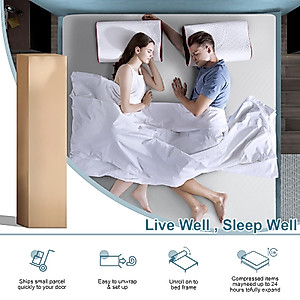 MUUEGM 10 Inch Mattress Queen,Green Tea Memory Foam Mattress in a Box,Green Tea Cool Gel for Pressure Relief,Fiberglass Free,Medium Firm Mattress CertiPUR-US Certified,California King