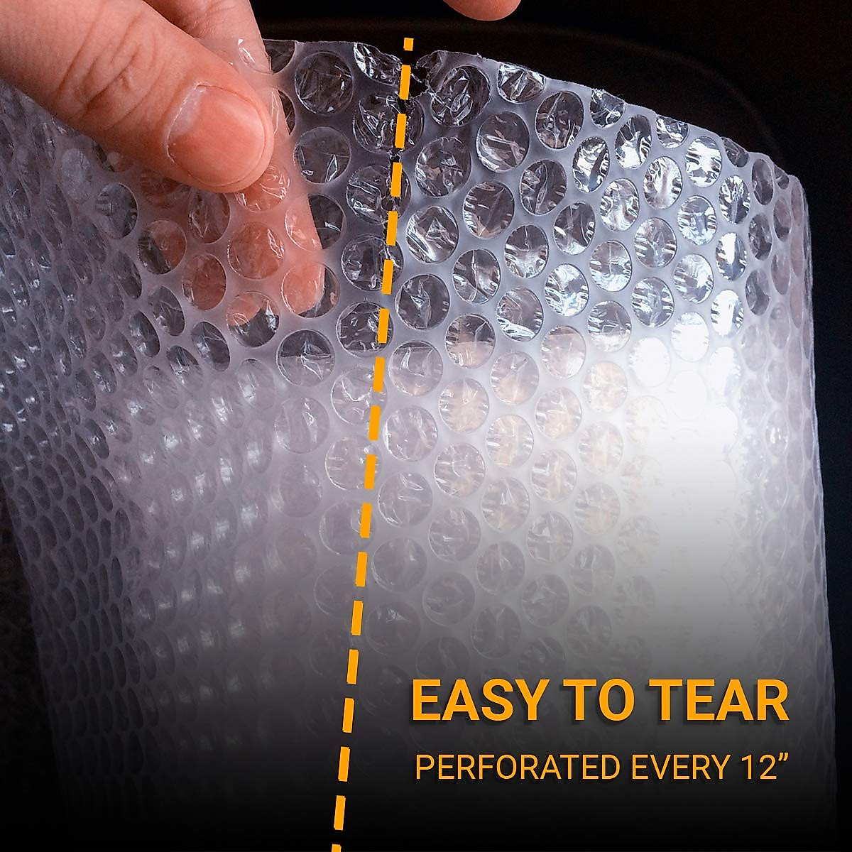 Bubble Cushioning Wrap Roll 2 Pack 3/16" Air Bubble 12 Inch x 74 Feet Total, Perforated Every 12 Inch with 20pcs Fragile Stickers Packing Supplies for Heavy-Duty Moving Shipping