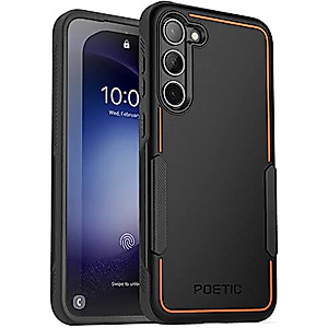 Poetic Neon Case for Samsung Galaxy S23 5G (6.2-inch) - Dual Layer, Slim, Shockproof, Anti-Fingerprint & Water Resistant - Black