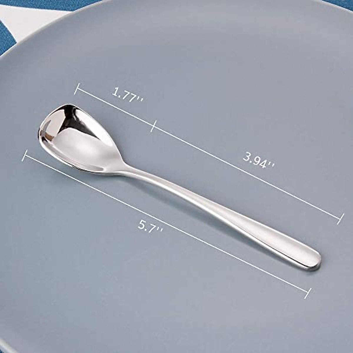 FOXAS Set of 6 Ice Cream Spoons, Dessert Spoons, 6-inch Elegant Gelato Spoons, Small Iced Coffee Tea Spoons, Shovel Cake Spoons, 18/8 Stainless Steel, Bon Appétit Series