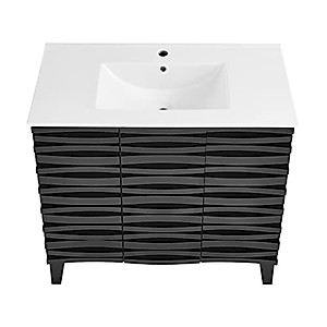 Swiss Madison Well Made Forever Cascade Bathroom Black Bath Vanity