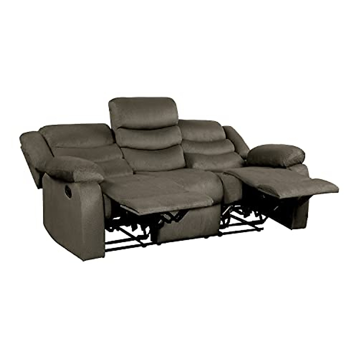 Lexicon Mabel Wall-Hugger Manual Double Reclining Sofa, Brown