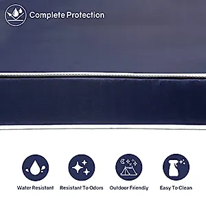 Treaton, 5-Inch Medium Firm Water Resistance Nylon Vinyl Dual Sided Mattress, Noiseless, Soft Cloud Feeling, Body Heat Reflection, Good for Hospital and Camp, Twin, Blue