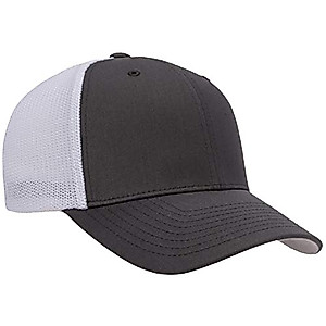Flexfit Mens Mesh Fitted 2-tone Trucker Hat, Charcoal/White