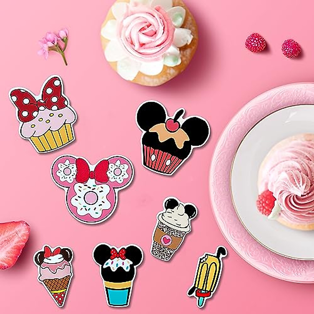Food Cute Magnets Set for Fridge, Funny Sweets Mouse Refrigerator Kitchen Locker Whiteboards Cruise Car Magnet Decorations Stickers for Carnival Party Home Magnetic SuSpplies Favors (7PCS)