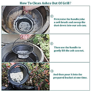 KAMaster Cast Iron Ash Can with Fire Grate for Large Big Green Egg