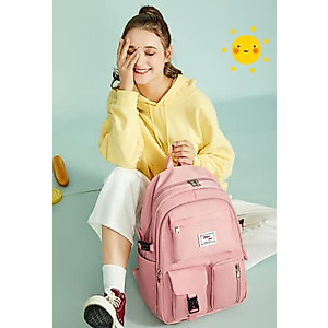Kawaii Laptop Backpack Preppy 15.6 Inch JK Plaid Check Cute School Travel Book Bag Computer Daypack Nurse Teacher (Black)