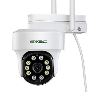 SV3C WiFi Security IP Camera Outdoor, Auto Tracking 1080P PTZ Pan Tilt Home Dome Cameras Support Floodlight Color Night Vision, ONVIF, Humanoid Detect, 2-way Audio, FTP, Cloud&Max 128G SD Card Storage