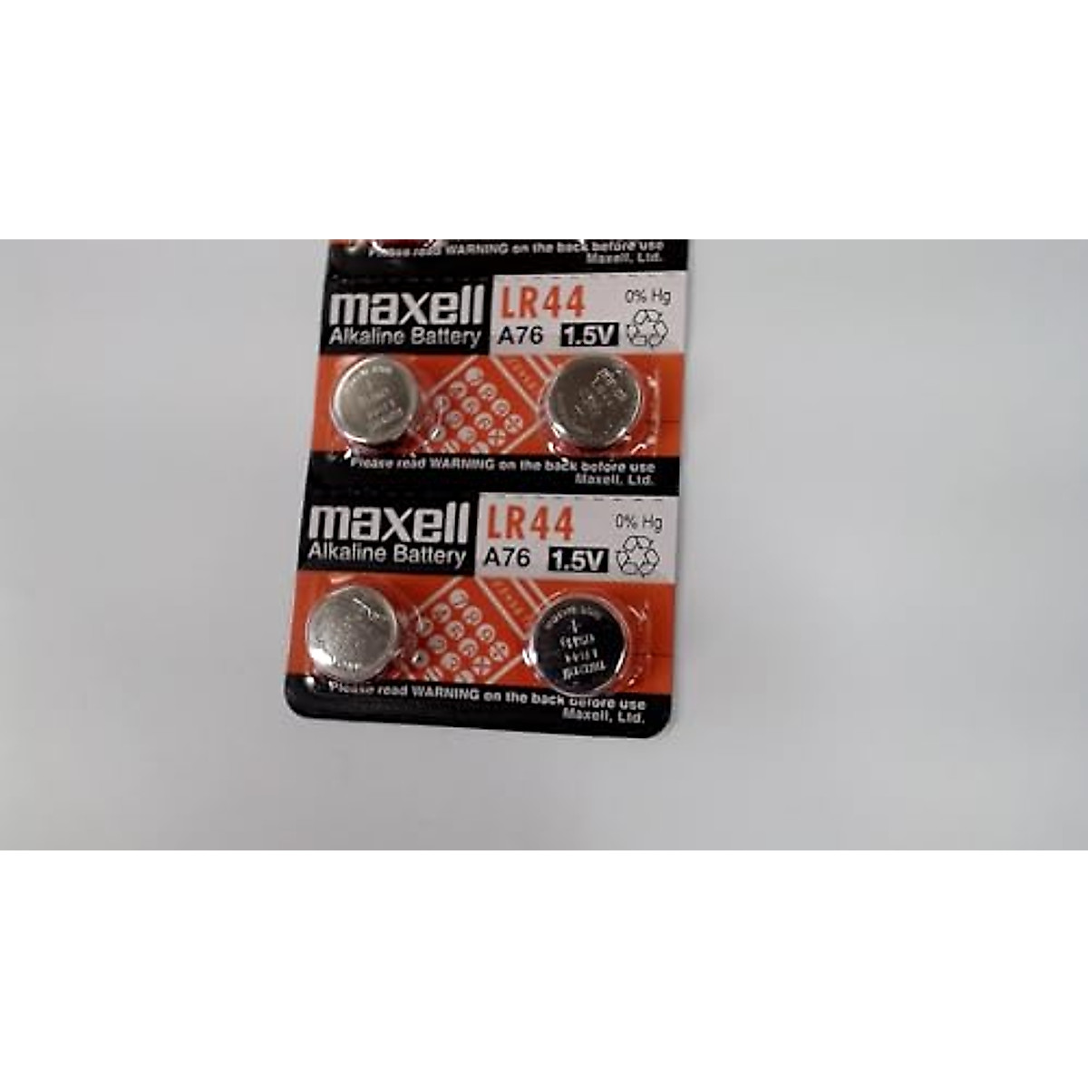 Maxell LR44 (A76) Batteries, 10 Count (775011)