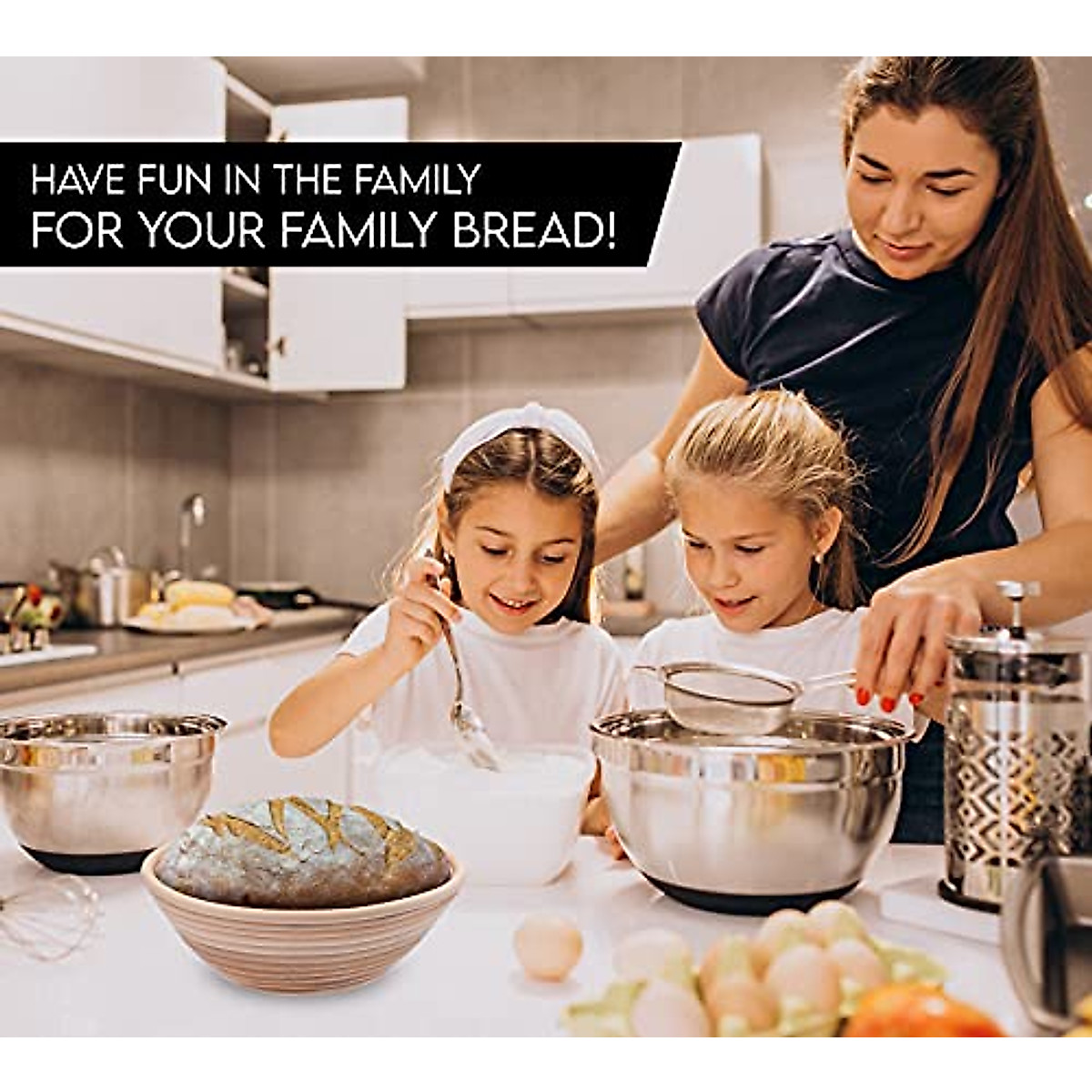 Banneton Bread Proofing Basket Set 9 Inch Sourdough Basket Bread Basket Proofing Banneton Proofing Basket for Bread Baking Sourdough Proofing Basket Bread Making Tools and Supplies Banneton Basket