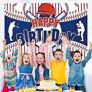Baseball Birthday Banner Backdrop Baseball Party Decorations Sport Themed Birthday Backdrop for Boys Kids Teens for Holiday Birthday Party Favor Decor Photo Background