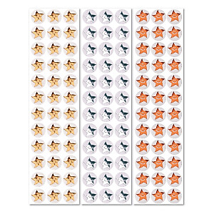 10mm Mixed Pack Smiley Star Metallic Stickers, Pack of 1080: 360 Gold, 360 Silver and 360 Bronze
