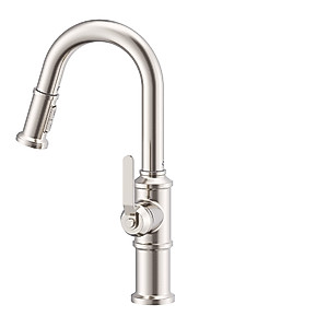 Gerber Kinzie Single Handle Pull Down Sprayer Prep Faucet in Stainless Steel, D150537SS