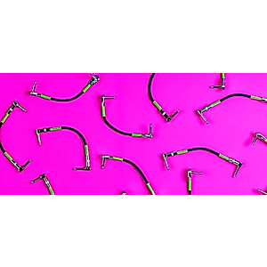 Ernie Ball Patch Cable 3-Pack, Flat Angle/Flat Angle, 6in, Black (P06059)