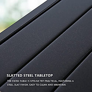 Ulax Furniture Patio Side Table Outdoor Wicker Umbrella Bistro End Table