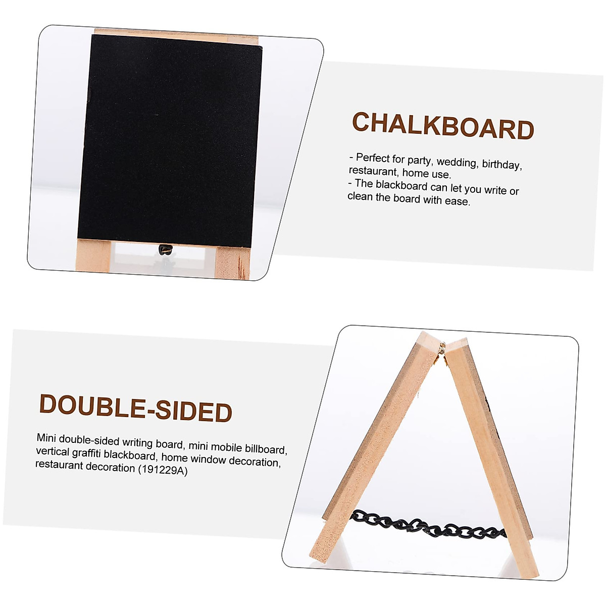 DECHOUS 1pc Vertical Graffiti Blackboard Small Chalkboard Signs Chalkboard Place Cards A Frame Chalkboard Wedding Party Chalkboard Display Table Number Message Boards Wood Mini 3D