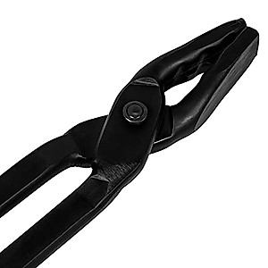 Beginner Blacksmith Starter Assembled Bladesmith Knife Making Tongs Anvil Vise Forge Wolf Jaw Tongs (15 in)