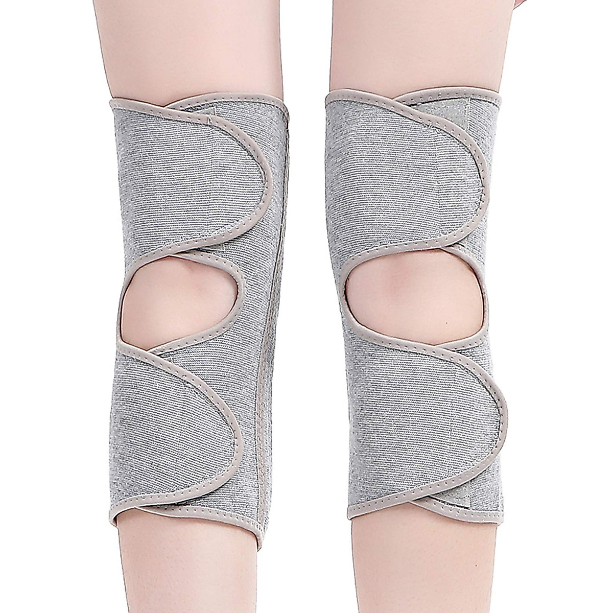 JUMISEE Men Women Thickened Wool Knee Brace Leg Warmer Adjustable Velcro Thermal Knee Support for Arthritis Pain Relief Yoga