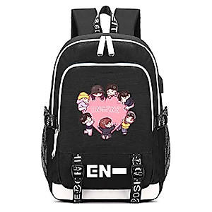 JUSTGOGO ENHYPEN Backpack Daypack Laptop Bag School Bag Mochila Bookbag Shoulder Bag Color2