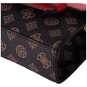 GUESS Zira Mini Crossbody Flap, Mocha Logo/Poppy