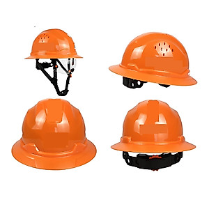 Industrial Safety Helmet Full Brim Hard Hat for Engineer Industrial Construction Work Cap Men Reflective ANSI Approved HDPE Safety Helmet with Visor(White Hat CV SRF)