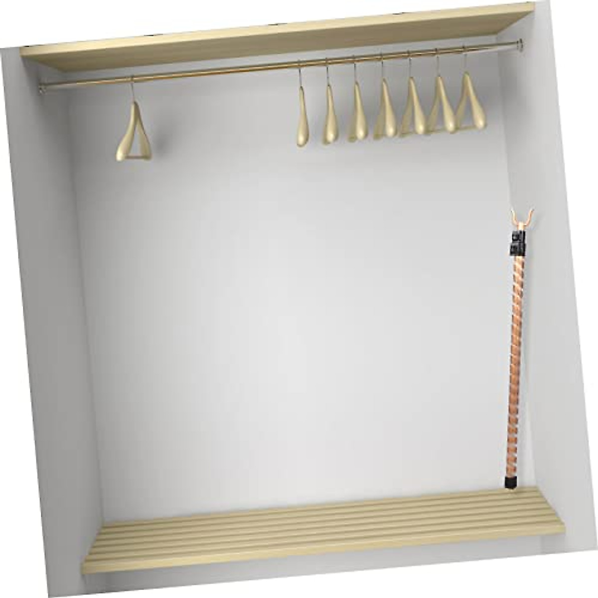 OKUMEYR 2pcs Stainless Steel Toilet Paper Holder Out Door Curtains Blinds Curtains Adjustable Closet Pole Retractable Reach Stick Washing Line Clothes Reaching Pole Clothes Fork Rod CD