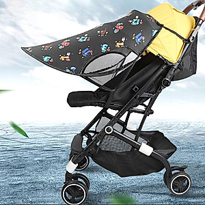 Baby Stroller Sun Shade, Universal Sun Protection Shield for Infant Car Seats Pram Buggy Pushchair Sun Rain Shade Cover Parasol Toddler Stroller Sunshade Awning Anti-UV Umbrella Canopy