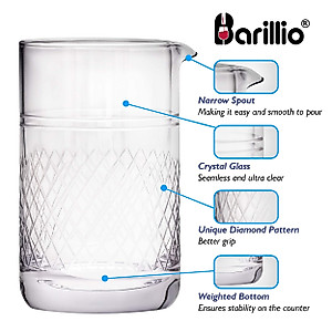 Elite 23-Piece Bartender Kit Cocktail Shaker Set Bundle With 20 Oz Crystal Cocktail Mixing Glass | Stainless Steel Bar Tools With Sleek Bamboo Stand & Seamless Mixing Pitcher for Stirred Cocktail