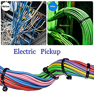 Black Zip Ties 8 Inch Heavy Duty, Plastic Ties Small Zipties Cable Tie Wraps, Multi-Purpose Cable Management Ties, Self-Locking Ziptie for Office and Home(Can bear 40lb) 100pcs