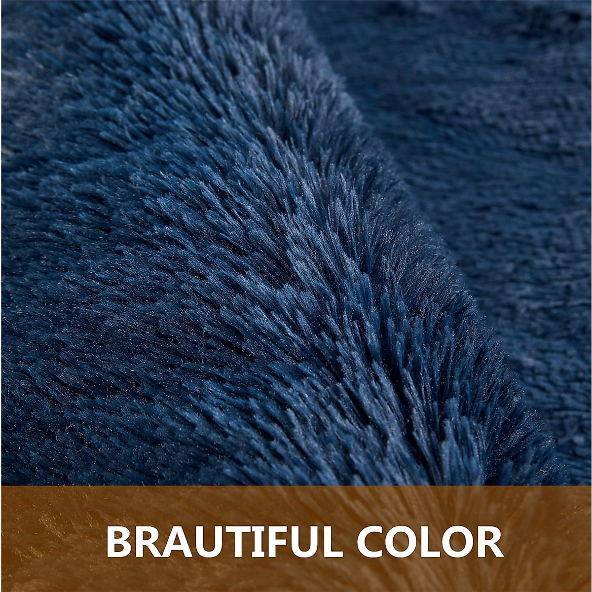 Arbosofe Rugs for Living Room, Area Rug for Bedroom, 9 x 12 Clearance Navy Blue Nursery Room Rug, Large Throw for Playroom Room- Soft, Fluffy, Shaggy Carpets for Kids Room Girls