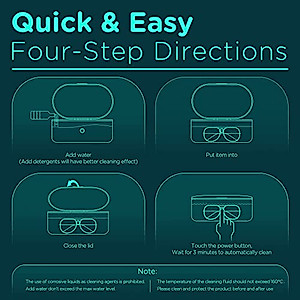 Ultrasonic Jewelry Cleaner Portable and Low Noise Ultrasonic Machine for Jewelry, Ring, Silver, Retainer, Eyeglass, Watch Bands, Coins, 500ML, 45KHz Ultrasound Cleaner Machine by VCUTECH (Light Grey)