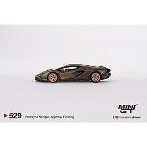 True Scale Miniatures Model Car Compatible with Lamborghini Sián FKP 37 Presentation Matte Green Limited Edition 1/64 Diecast Model Car MGT00529