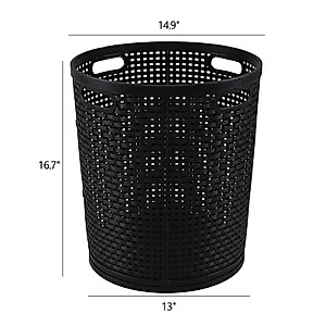 Ysmiltion Plastic Round Dirty Clothes Hampers, 40 L Round Laundry Baskets, 2 Packs
